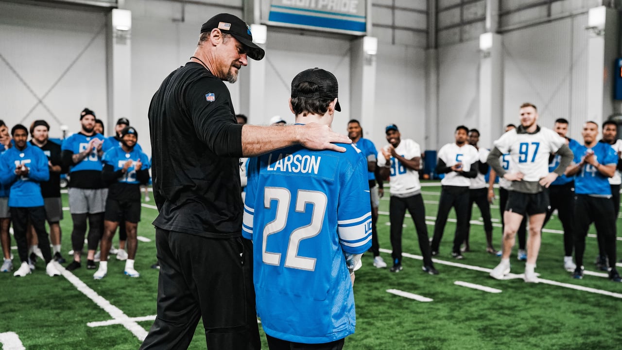 Make-A-Wish recipient Luke Larson visits Detroit Lions