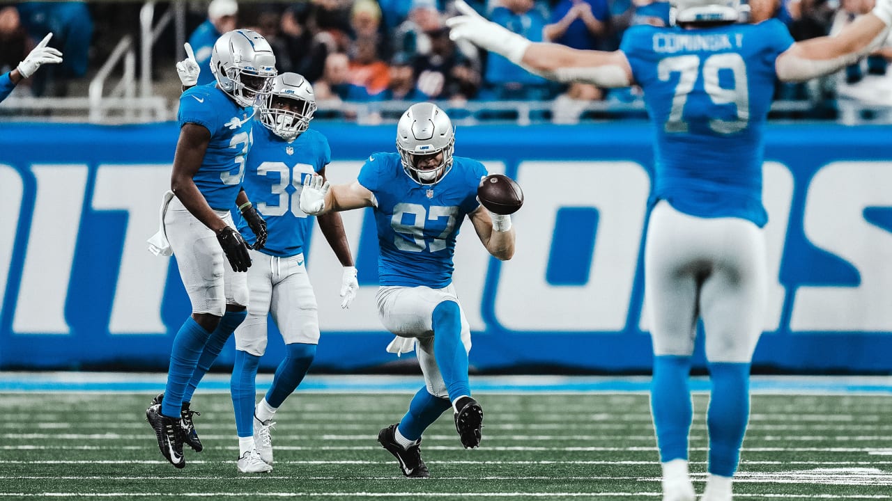 HIGHLIGHT: Hutchinson secures his third INT of rookie season just ...