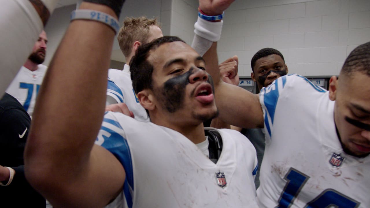 Lions at Jets: Locker room celebration