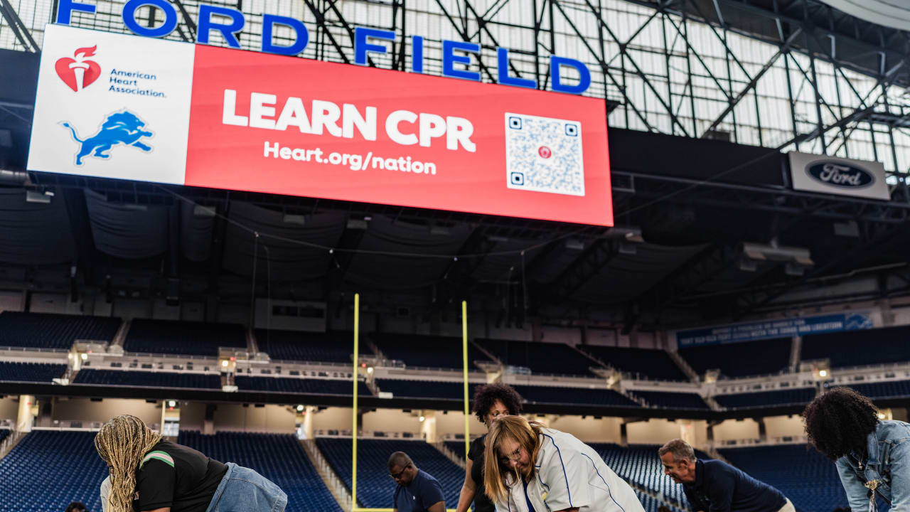 CPR training event at Ford Field