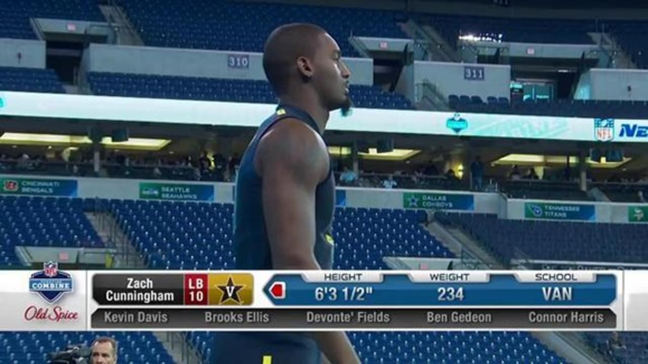 Zach Cunningham runs the 40-yard dash