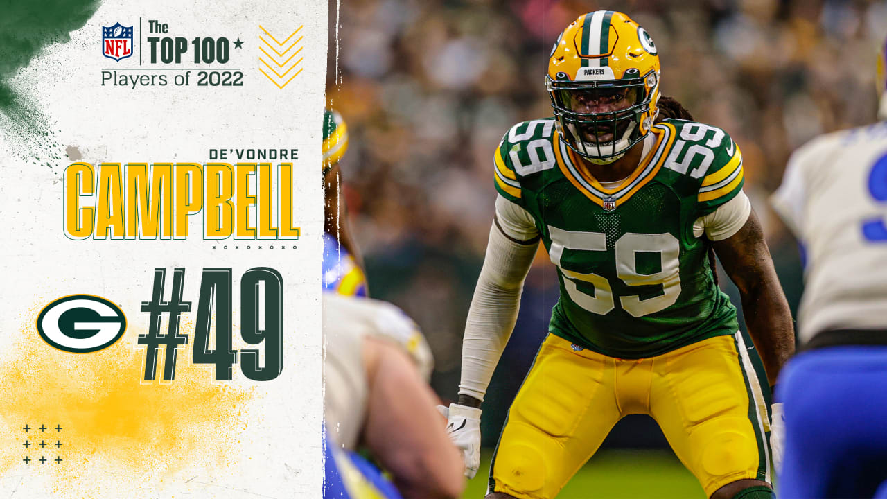 Packers LB De’Vondre Campbell ranked No. 49 in NFL’s ‘Top 100’
