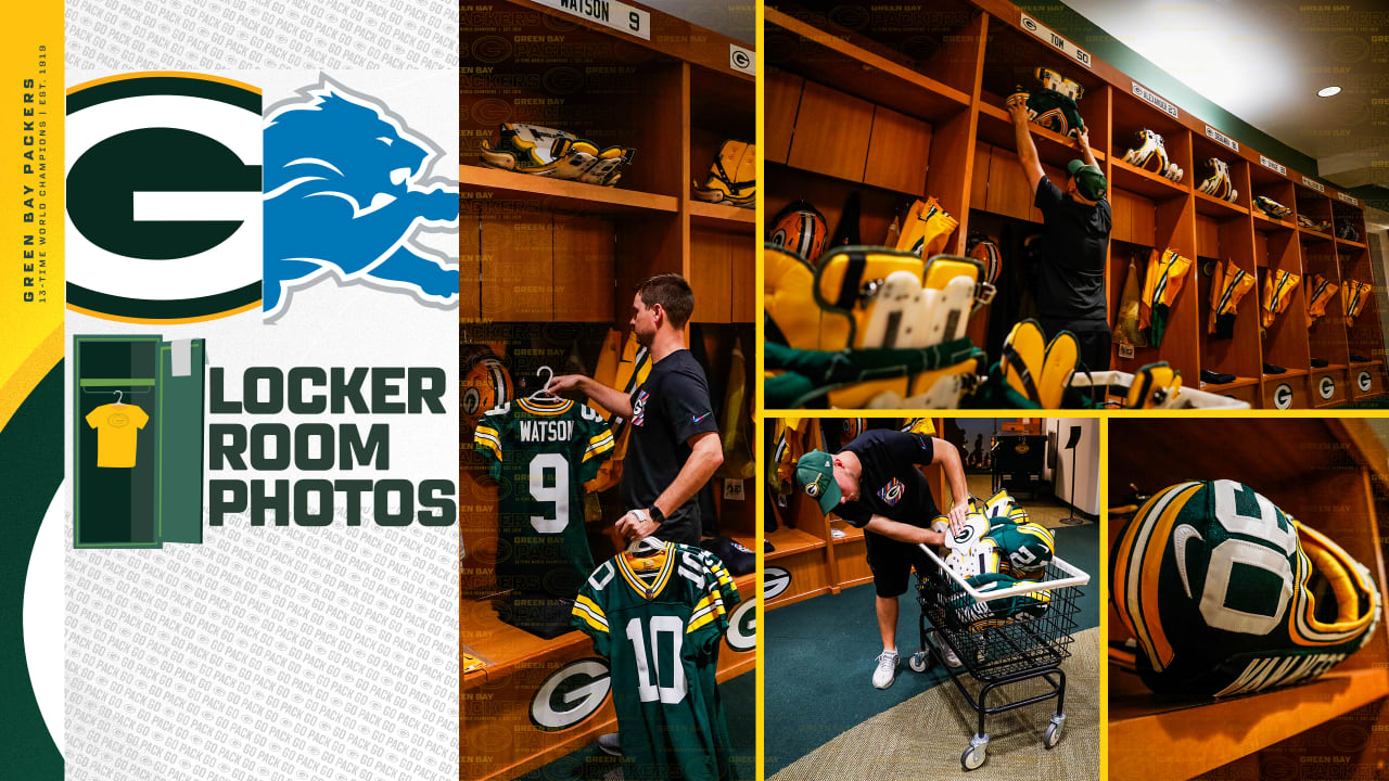 Packers' equipment staff sets Lambeau Field locker room | Packers vs. Lions