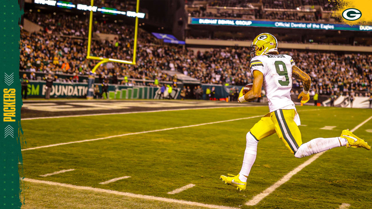 Packers following Christian Watson’s lead to the end zone Packers following Christian Watson’s lead to the end zone