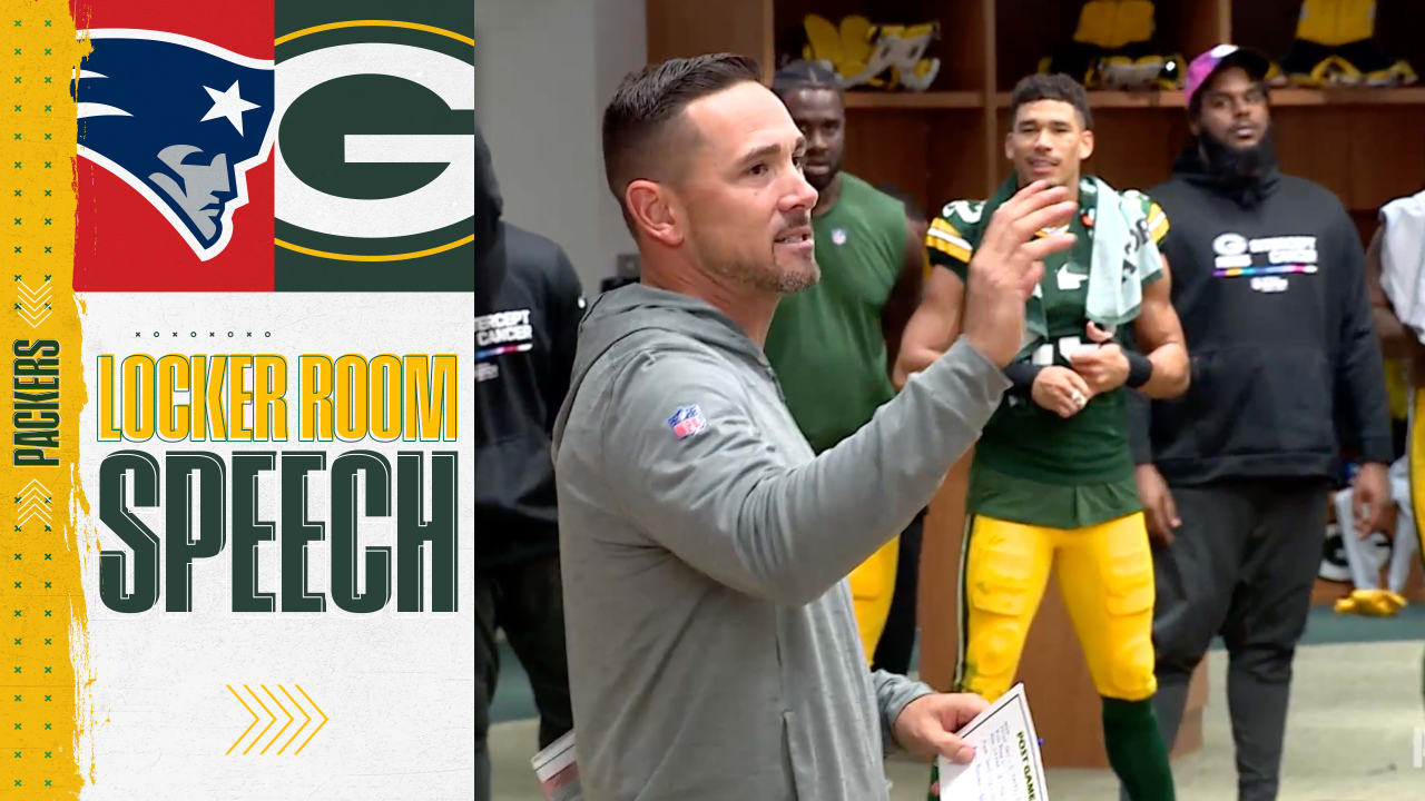 Matt LaFleur delivers postgame speech after Packers beat Patriots at ...
