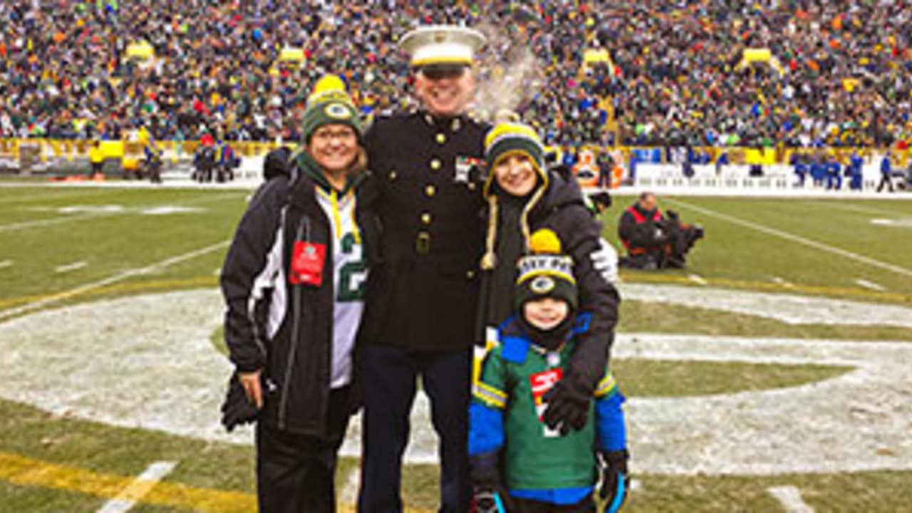 U.S. Marine Captain Andrew White saluted Sunday for Operation Fan Mail