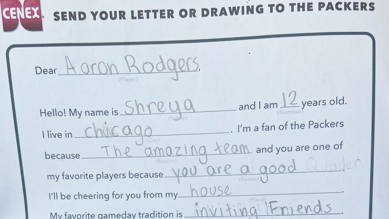 Fans write letters to Packers before Bucs matchup