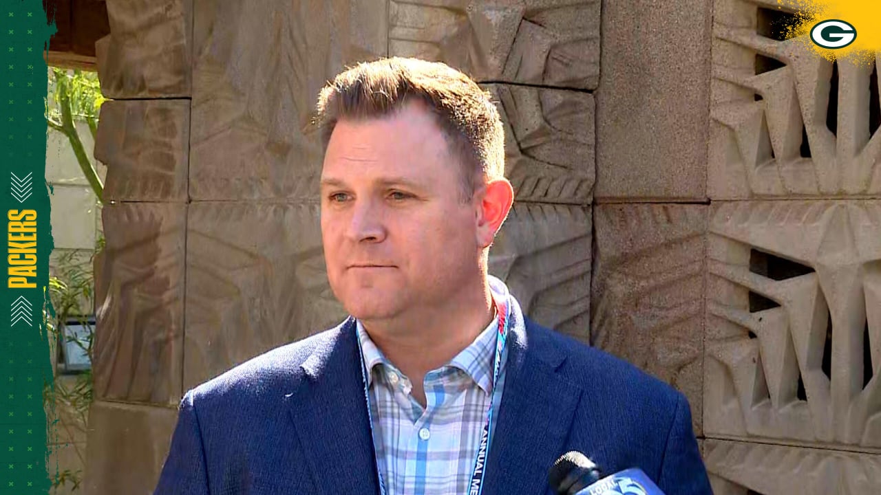 Brian Gutekunst speaks at the 2023 NFL Annual Meetings