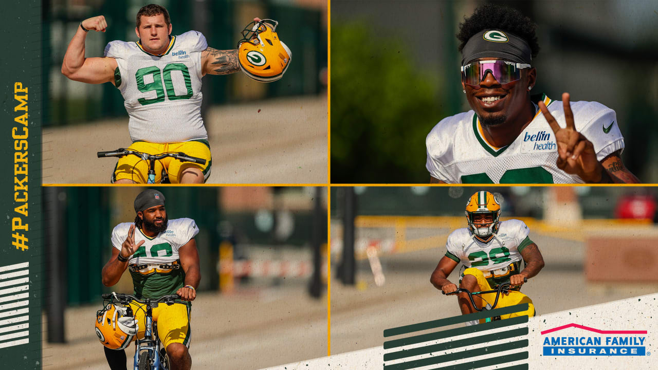 Photos: Packers take bike ride to Thursday's joint practice with Jets