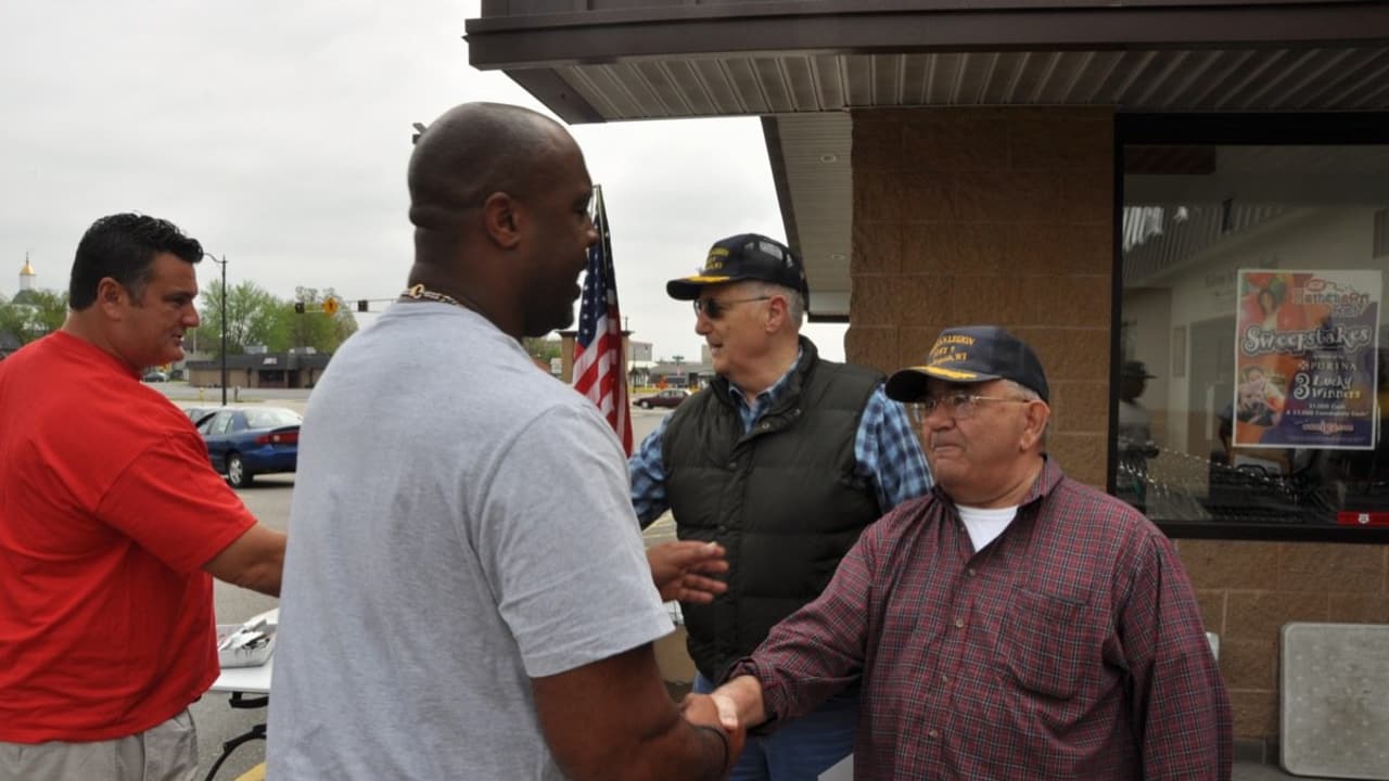 Randall Cobb in full uniform at fire department