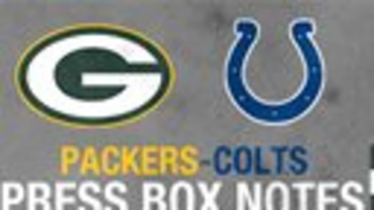 Packers-Colts press box notes