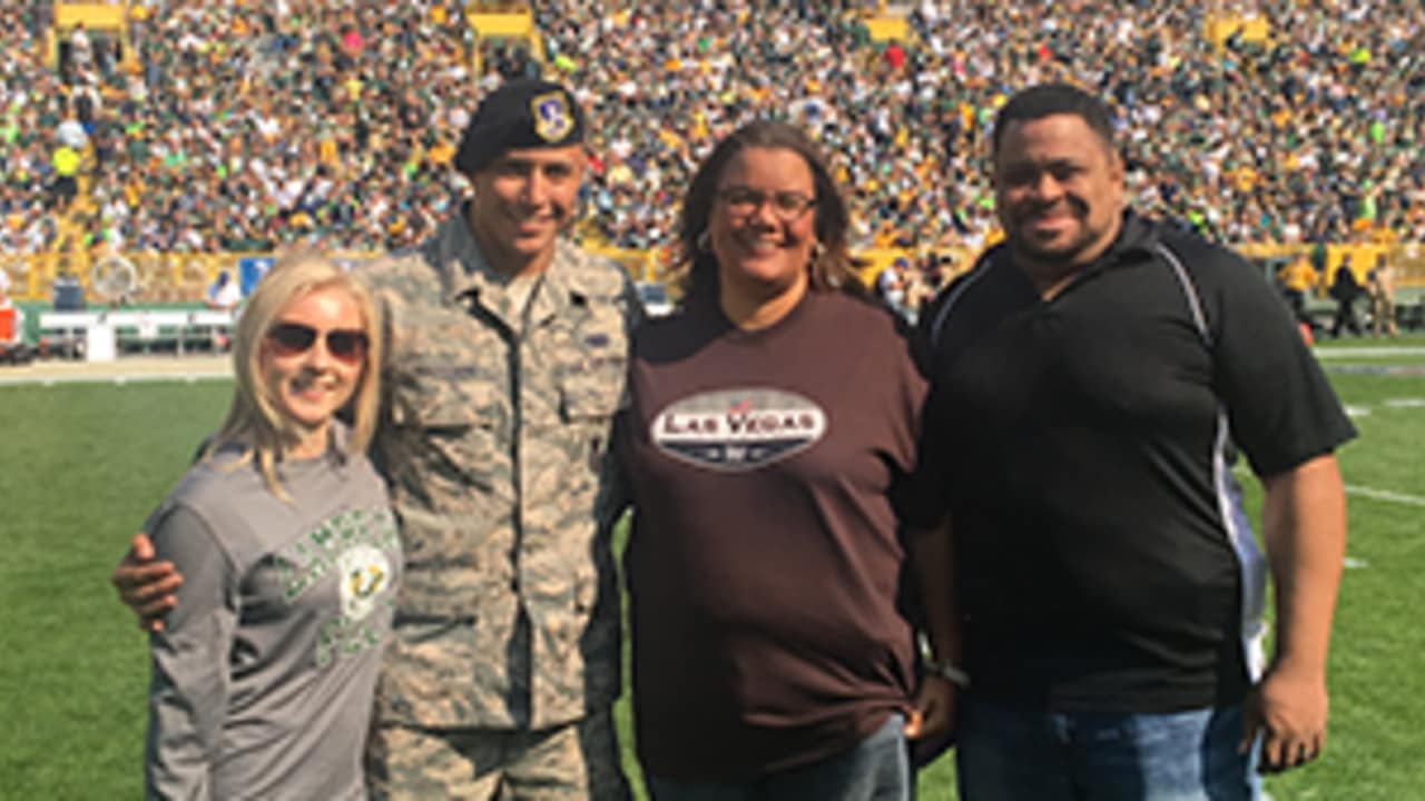 Senior Airman Zach Harrison saluted Sunday for Operation Fan Mail