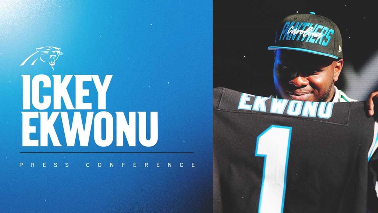 Ickey Ekwonu speaks to the media about staying home in Charlotte