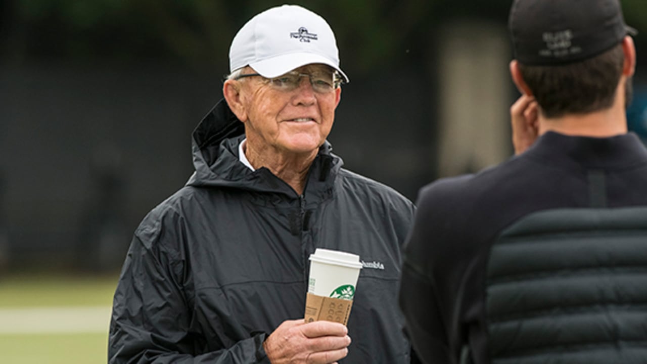 Joe Gibbs attends Panthers practice
