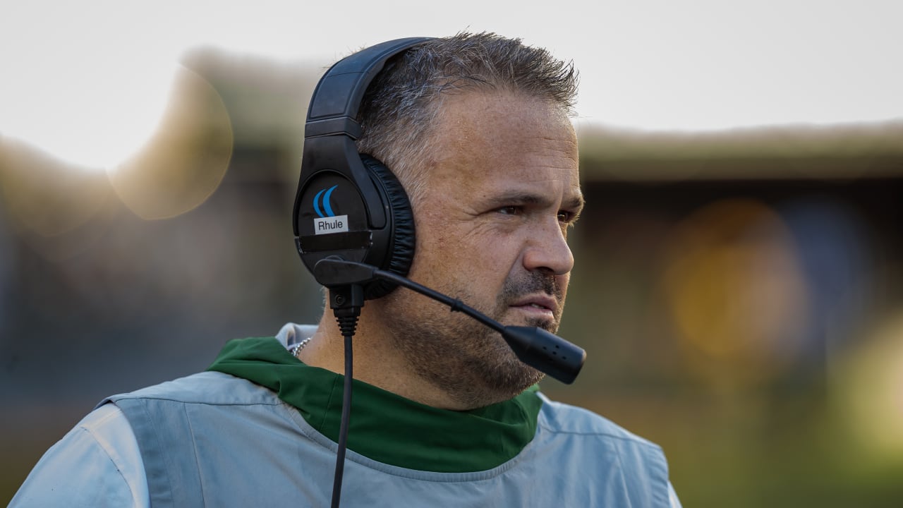 Photos of Matt Rhule throughout his coaching journey