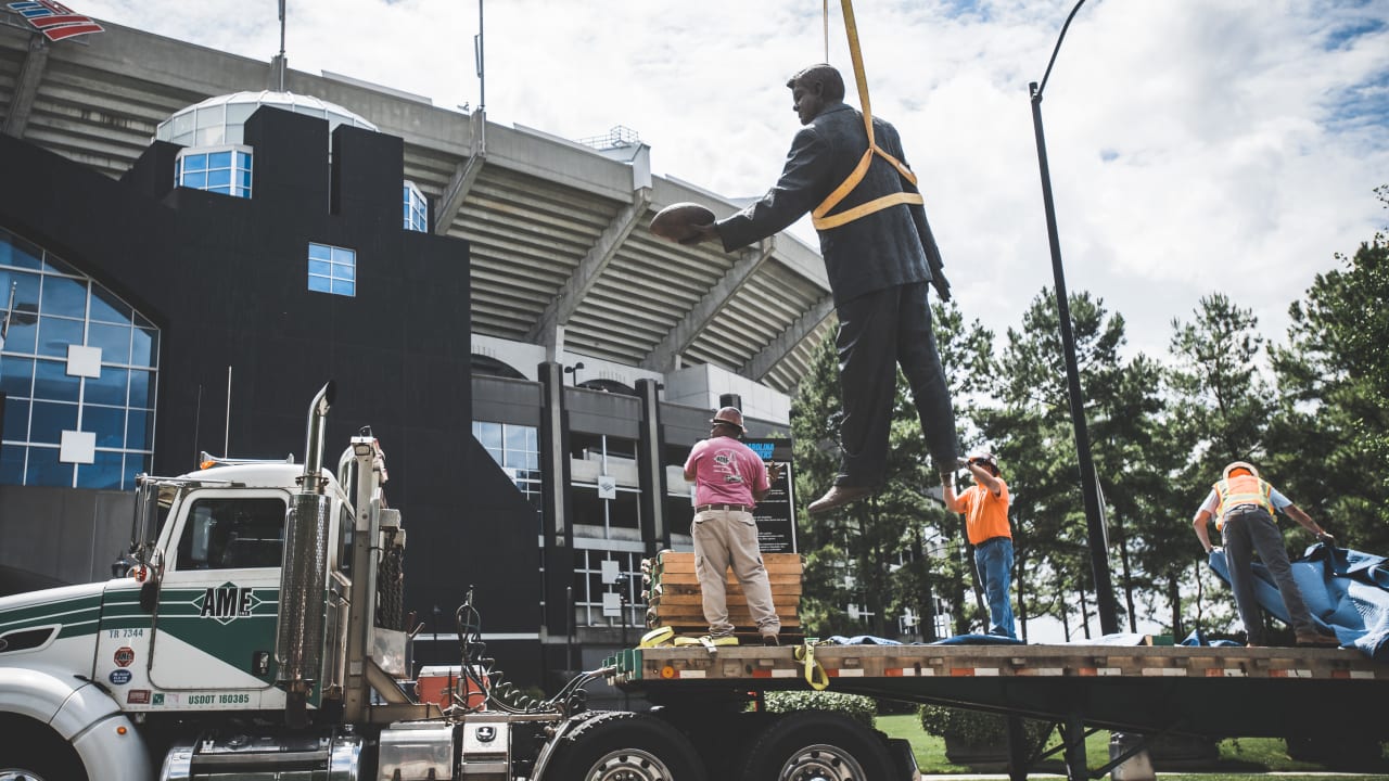 Moving of Jerry Richardson statue from Bank of America Stadium