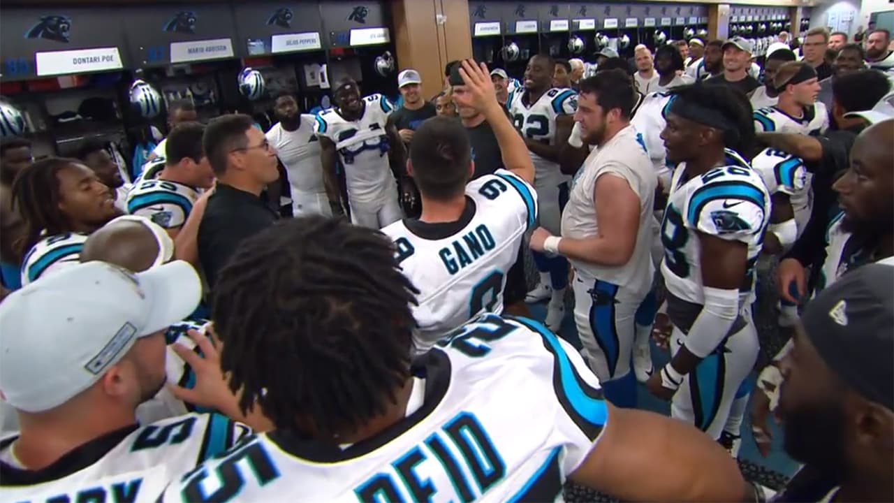 Jubilant locker room celebrates Gano's heroics