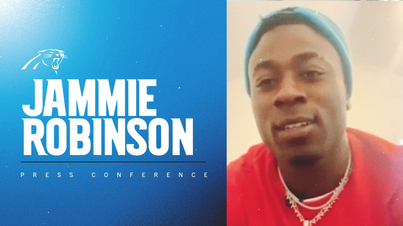 Jammie Robinson addresses the media for the first time