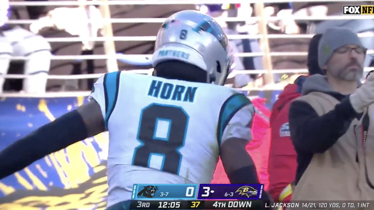 HIGHLIGHT: Jaycee Horn sacks Lamar Jackson to end drive