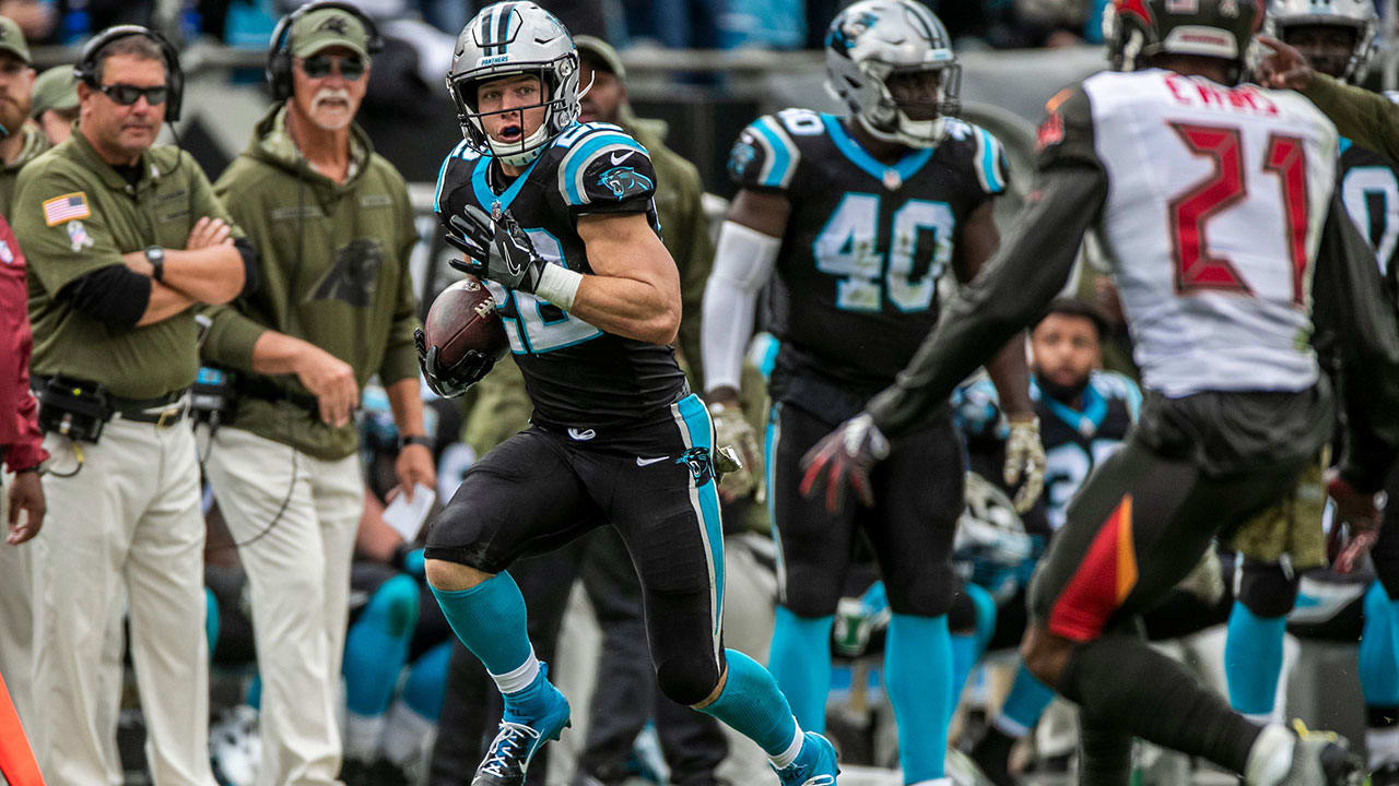 McCaffrey tip-toes to a 35-yard gain