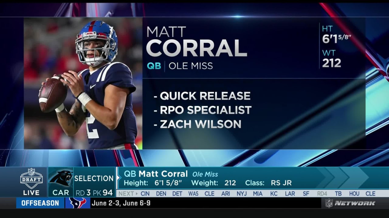 WATCH: Panthers select Matt Corral with No. 94 pick in 2022 draft