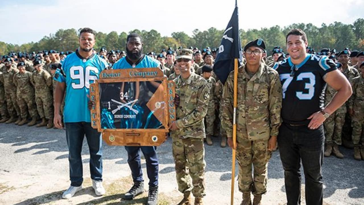 Watch: Panthers visit Army training base