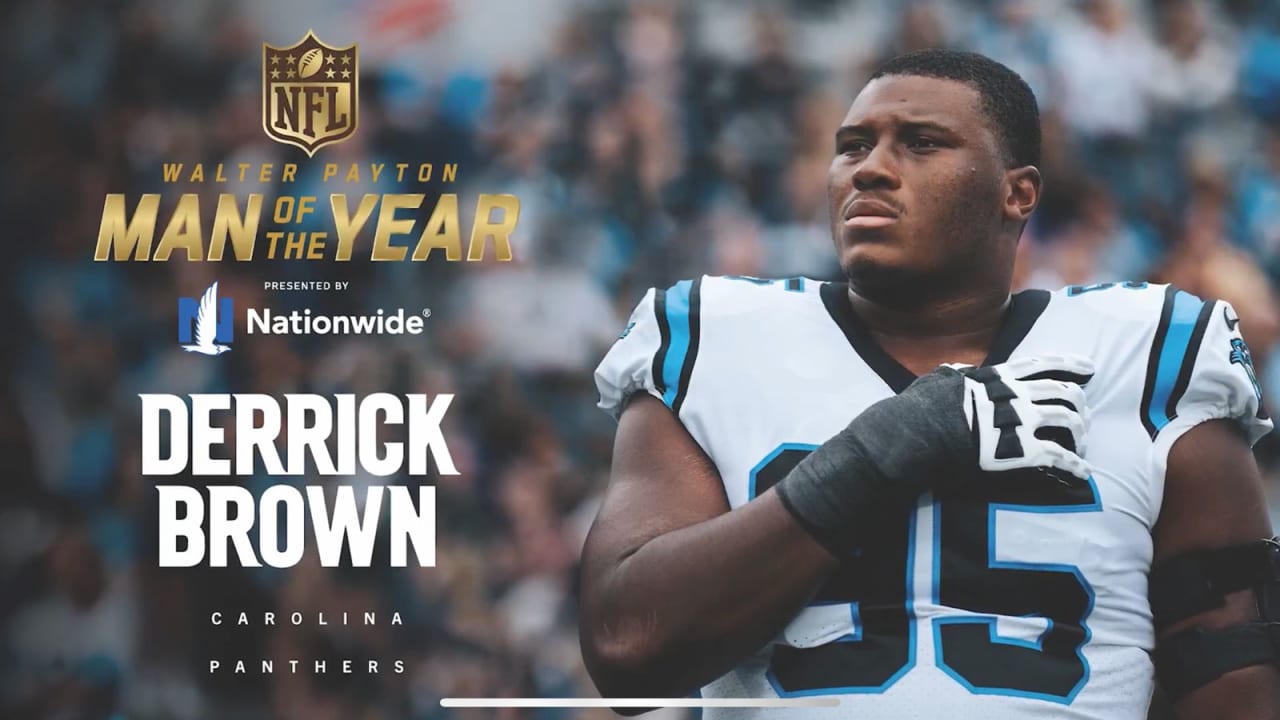 Derrick Brown talks to Thomas Davis about Walter Payton Man of the Year ...
