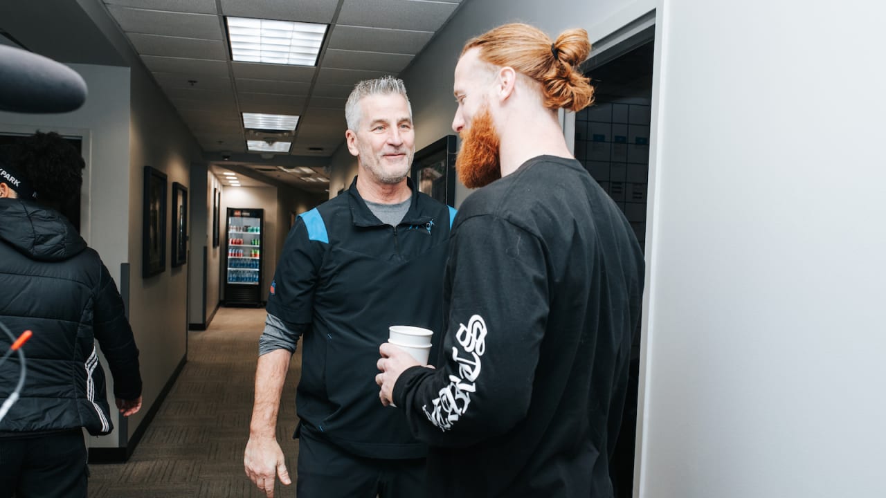 Behind the scenes with Hayden Hurst as he visits the Panthers