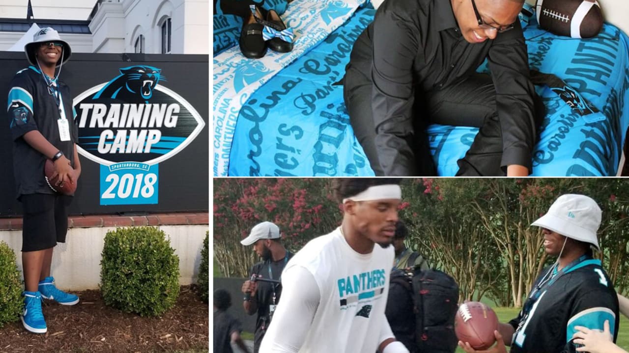 Panthers fan's day made at training camp kick off
