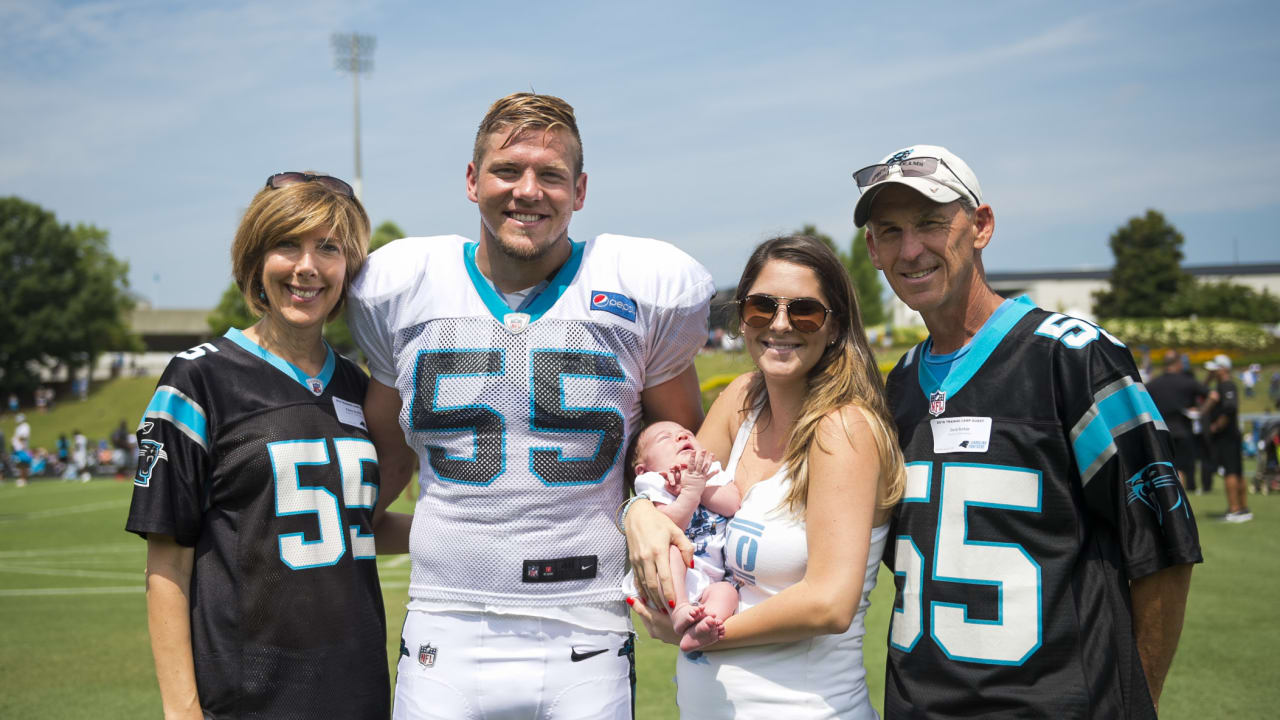 Players and their families at training camp