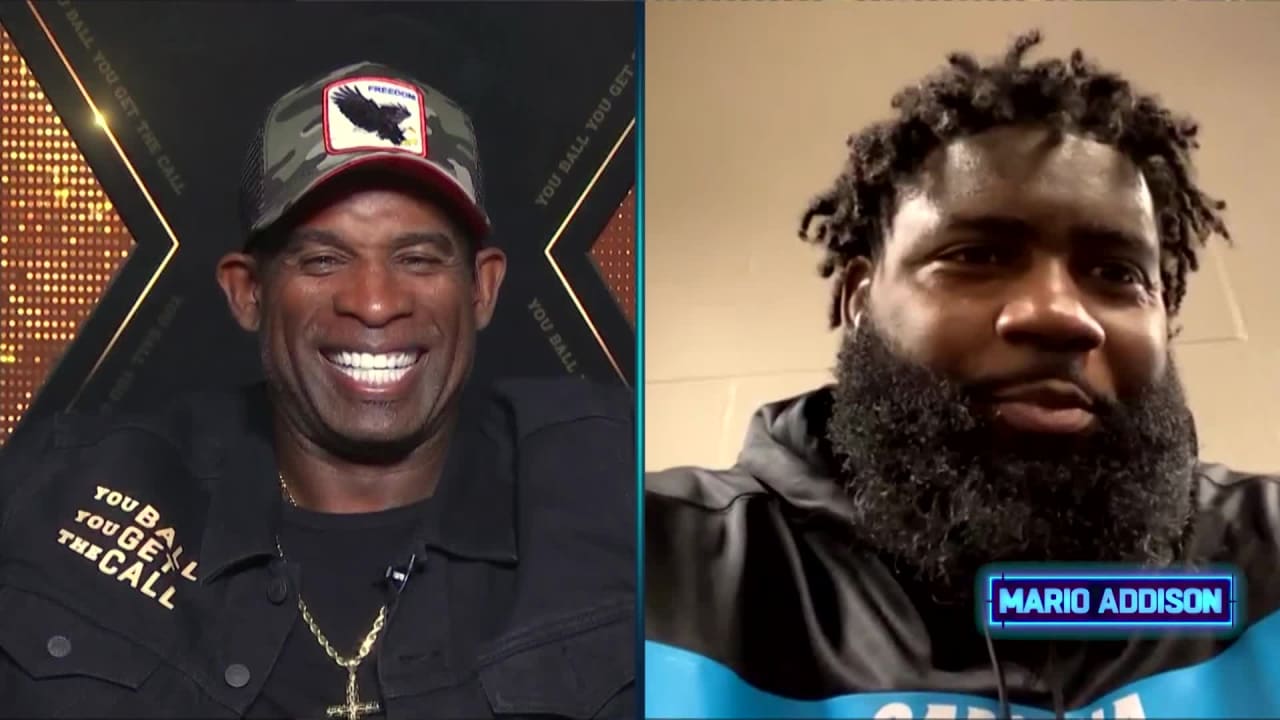 Mario Addison appears on NFL Network with Deion Sanders