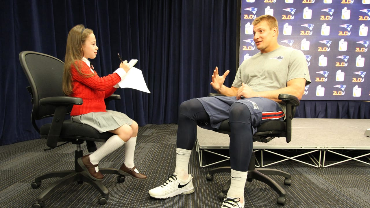 Eight-year-old reporter interviews Rob Gronkowski