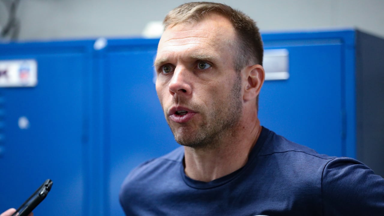 DL coach Brendan Daly likes the depth up front