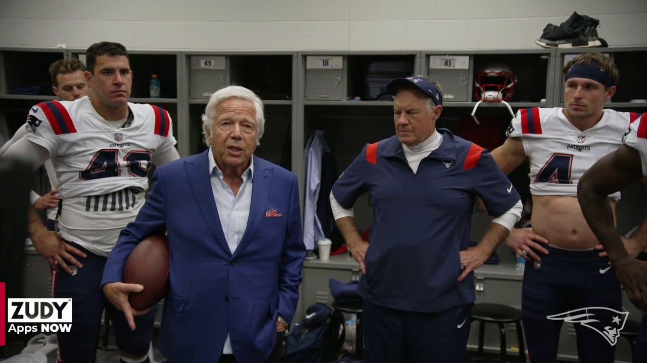 Locker Room Celebration and Game Ball Presentation Following Win Over Jets