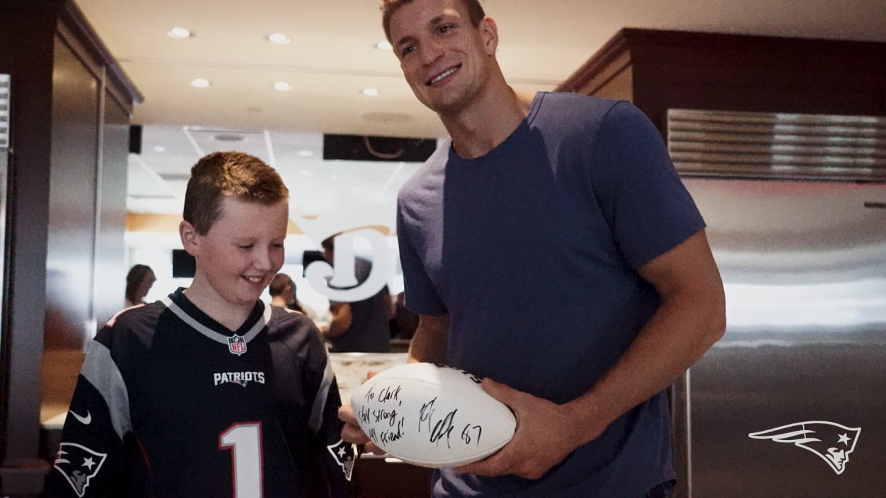 Young fan meets Rob Gronkowski at Gillette Stadium through Make-A-Wish