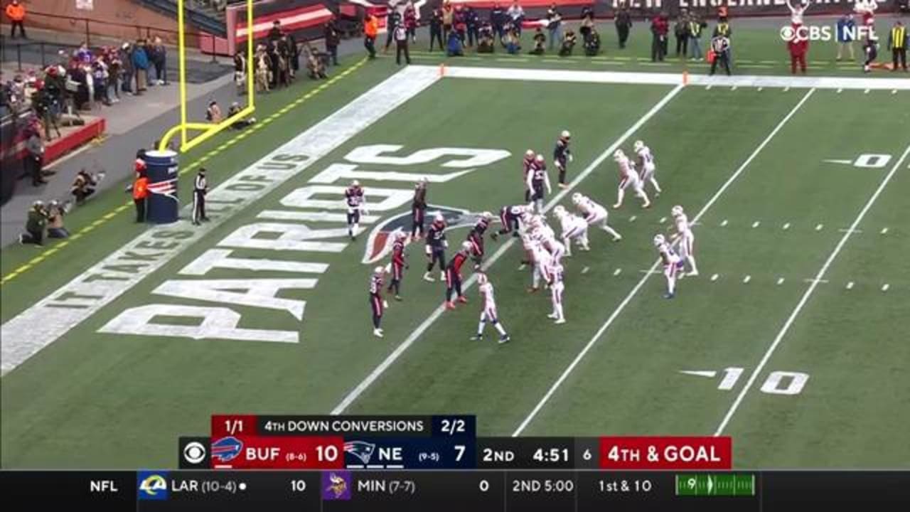 Josh Allen's fourth-down pass goes off Sanders' hands in end zone