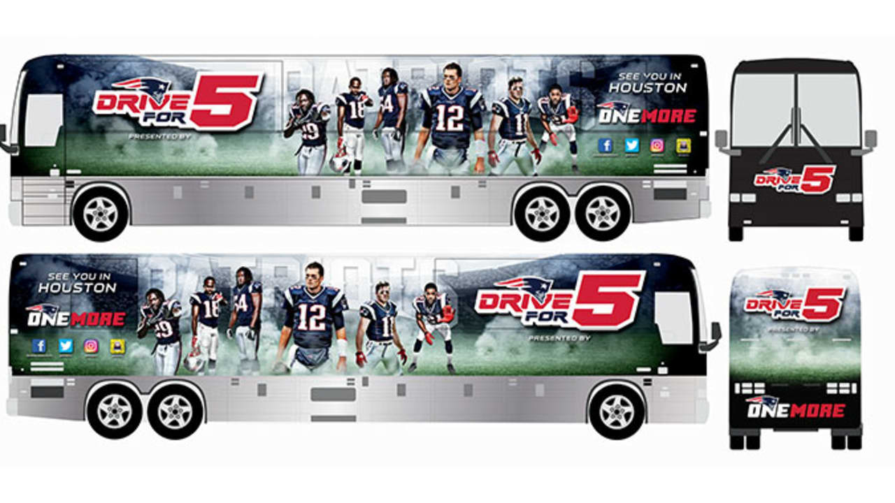 The New England Patriots Drive for 5 Bus rolls out this Wednesday