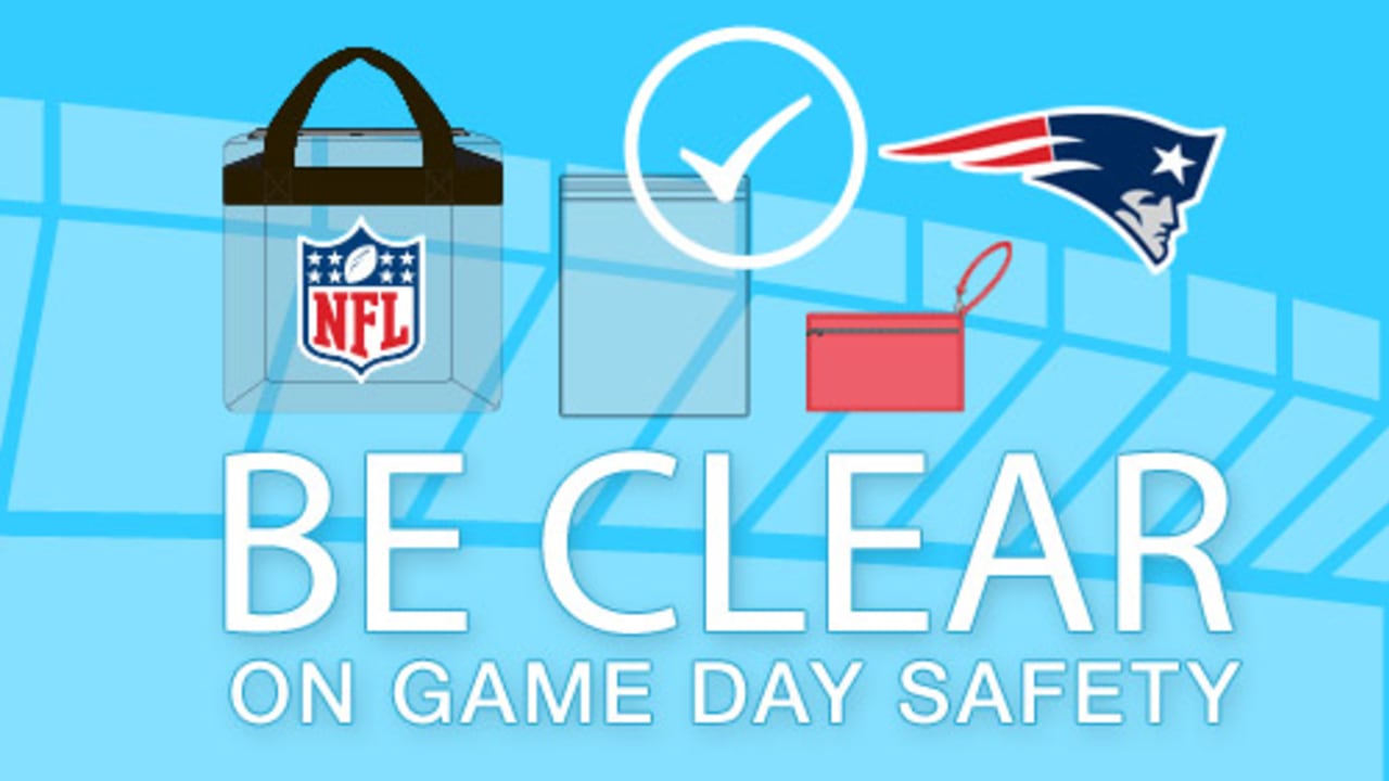 NFL Security screening reminders for bundled up Patriots fans