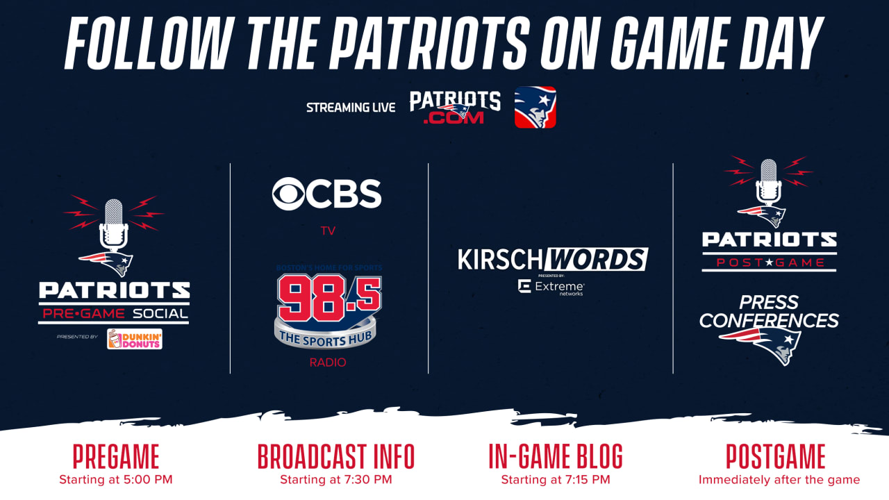 Broadcast Information: Patriots at Panthers