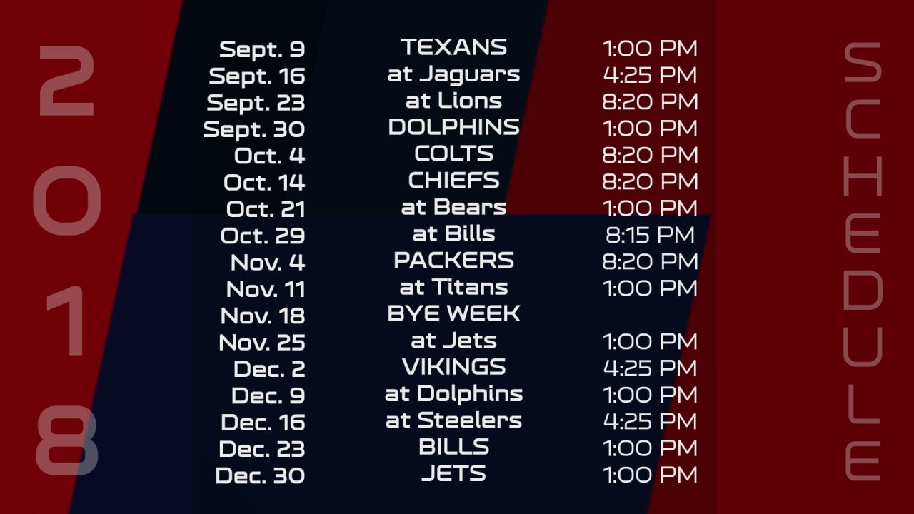 A closer look at the Patriots 2018 Schedule