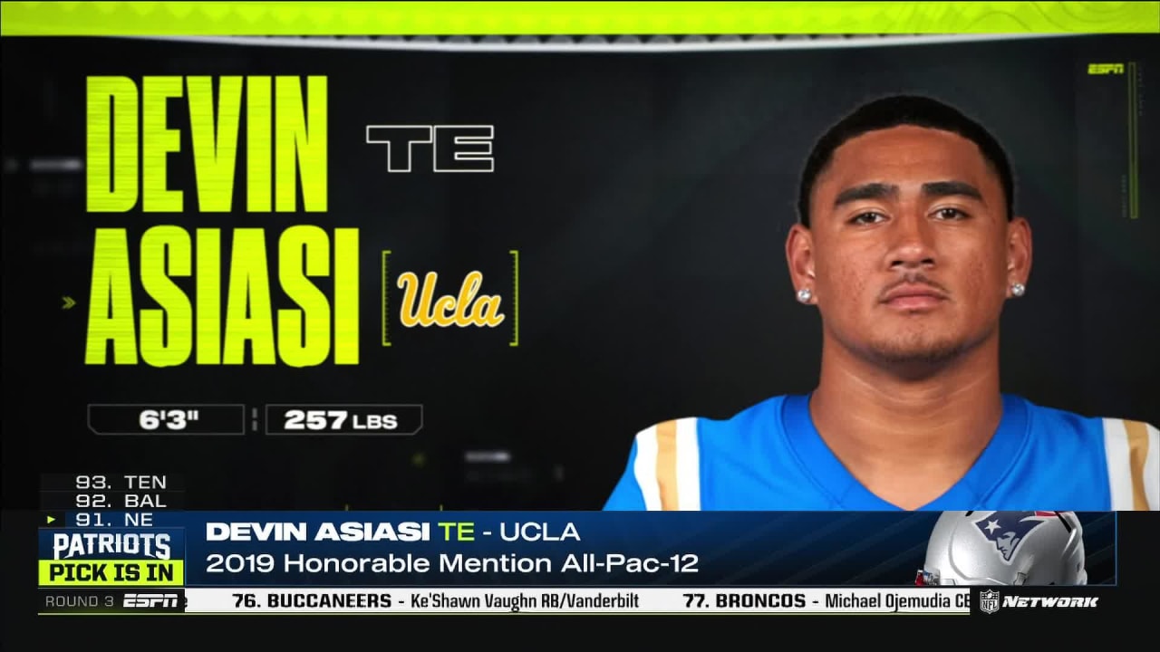 Patriots select UCLA TE Devin Asiasi with No. 91 pick in 2020 draft