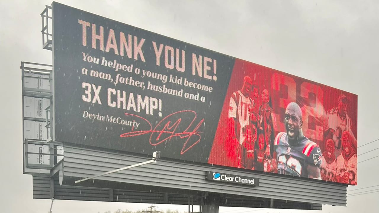 Retired Patriot Devin McCourty thanks New England with 40 billboards