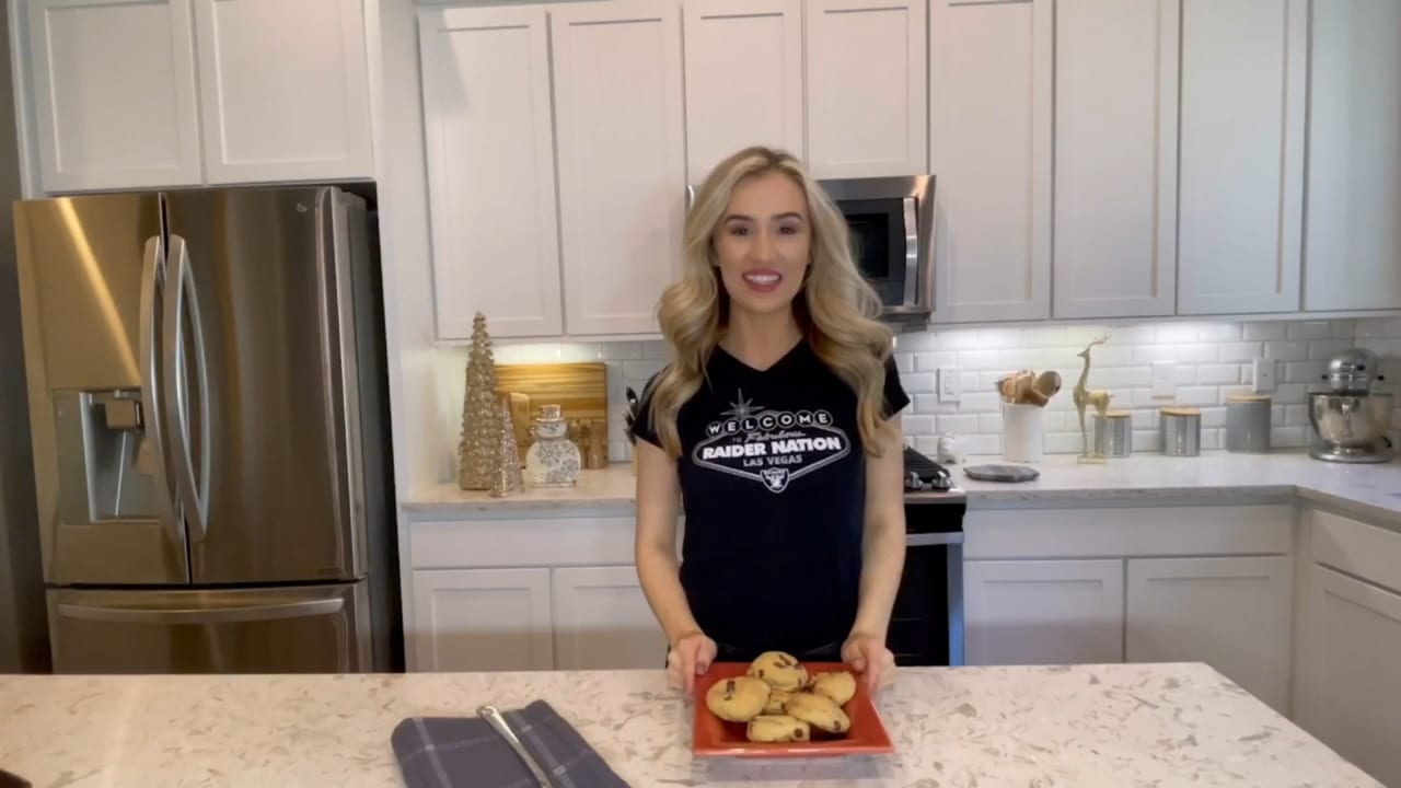 Raiderette Taylor teaches her vegan chocolate chip cookies recipe