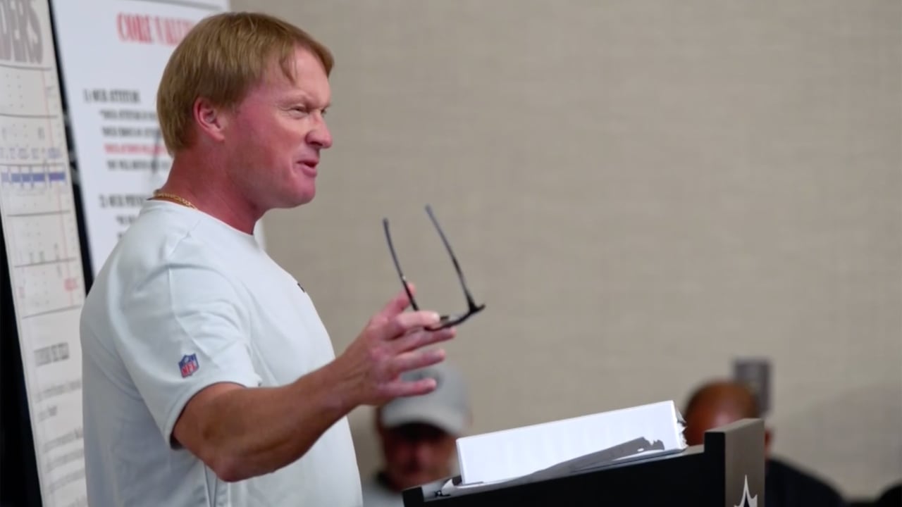 Hard Knocks: Coach Gruden brings the heat in first team meeting