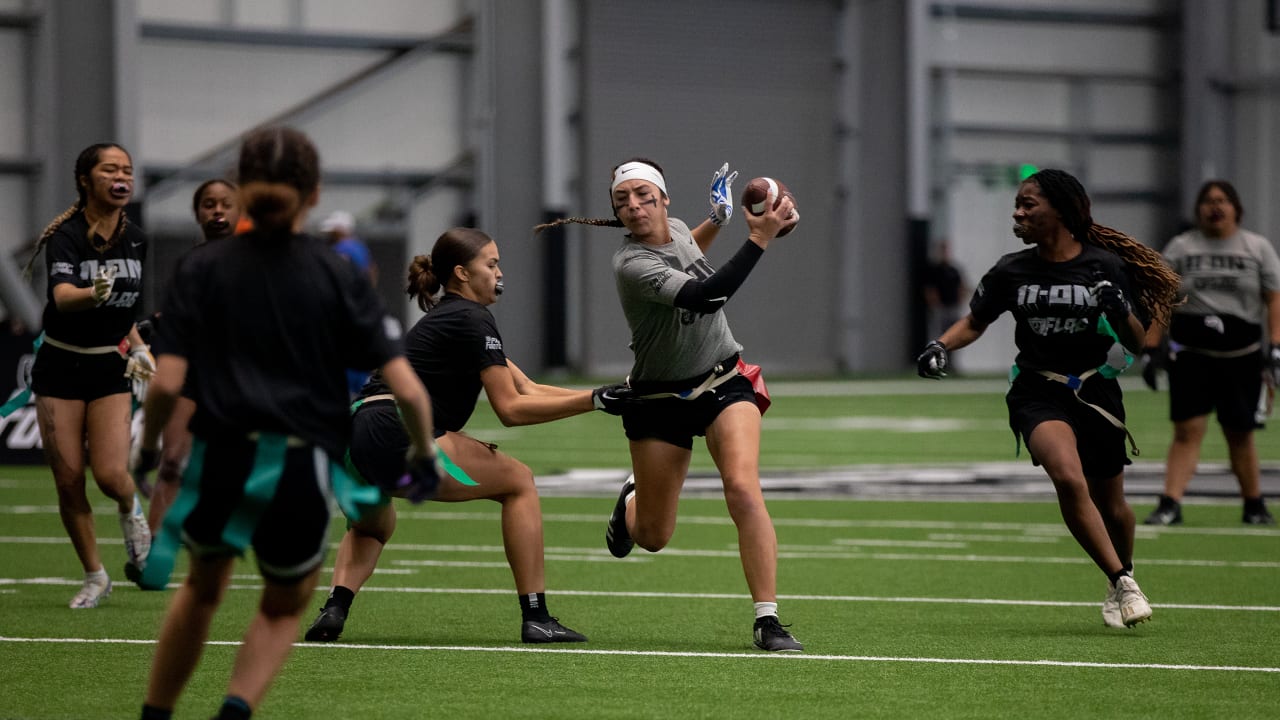 Raiders host Nike 11-On football event for girls flag football teams at ...