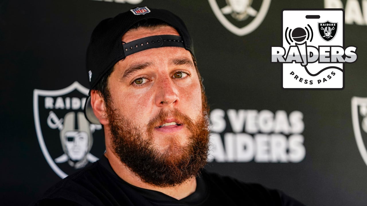 Maxx Crosby, DeAndre Carter, Roderic Teamer and Greg Van Roten Presser ...