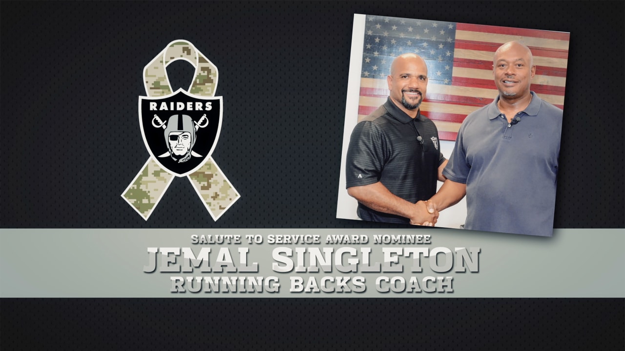 Raiders running backs coach Jemal Singleton is Salute to Service Award ...