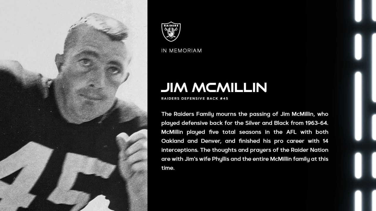 Raiders mourn the passing of Jim McMillin