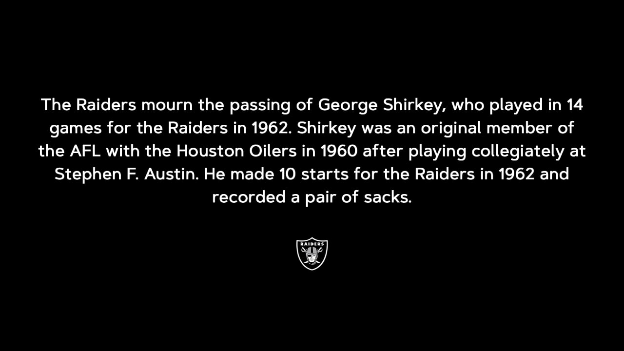 Raiders mourn the passing of George Shirkey