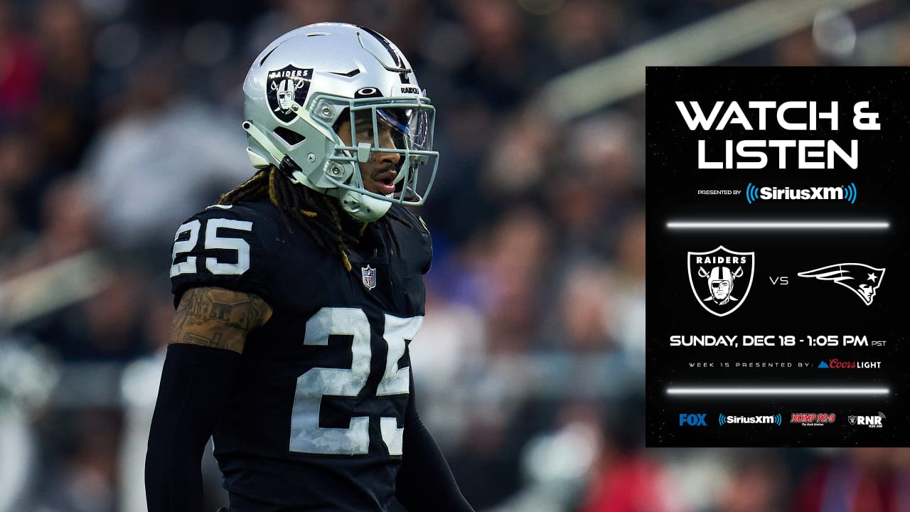 How to watch, listen and livestream Raiders vs. Patriots